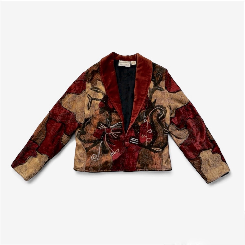 Vintage Flashback Couture Funky Blazer - Multicolored - Gem
